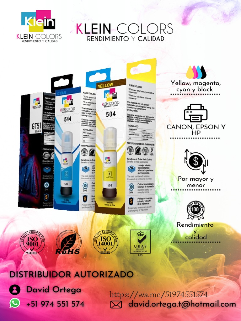 Productos Klein Colors David Ortega | PDF | Equipo de oficina | Trabajo ...