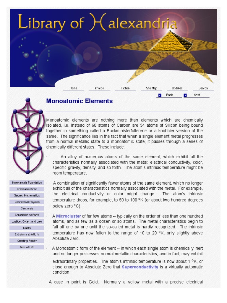 Monoatomic Elements: Microcluster | PDF | Metals | Chemical Elements