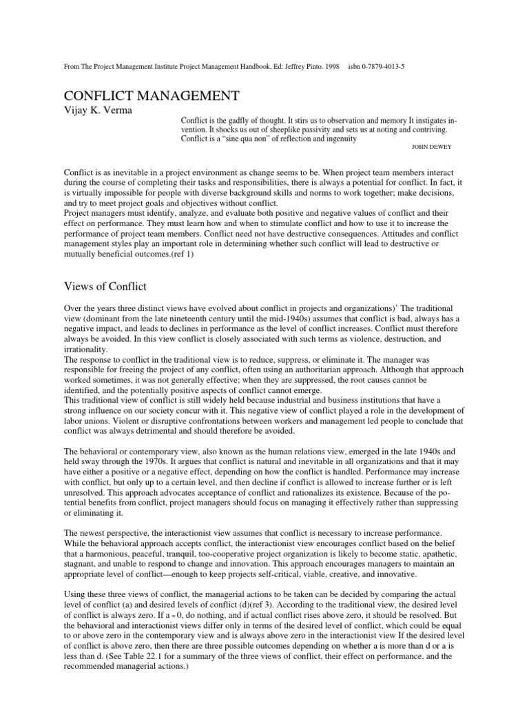 Conflict Management | PDF | Conflict (Process) | Negotiation