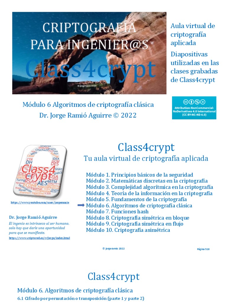 Capítulo 6 Algoritmos de Criptografía Clásica | PDF | Criptografía ...