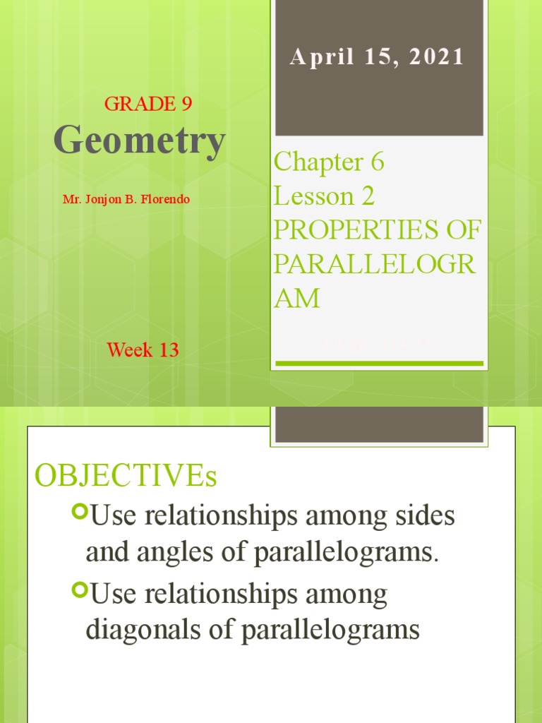 Week 13 Geometry Grade 9AB Chapter 6 Lesson 2 (4QT) | PDF | Angle ...