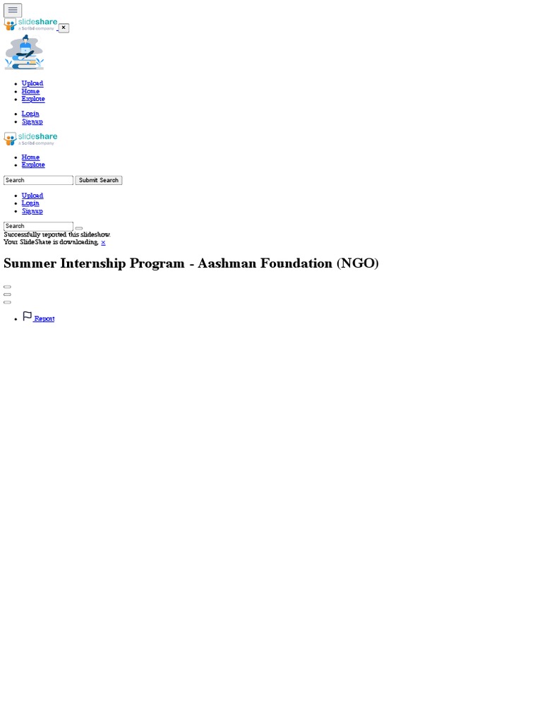 Summer Internship Program - Aashman Foundation (NGO) | PDF | Human ...