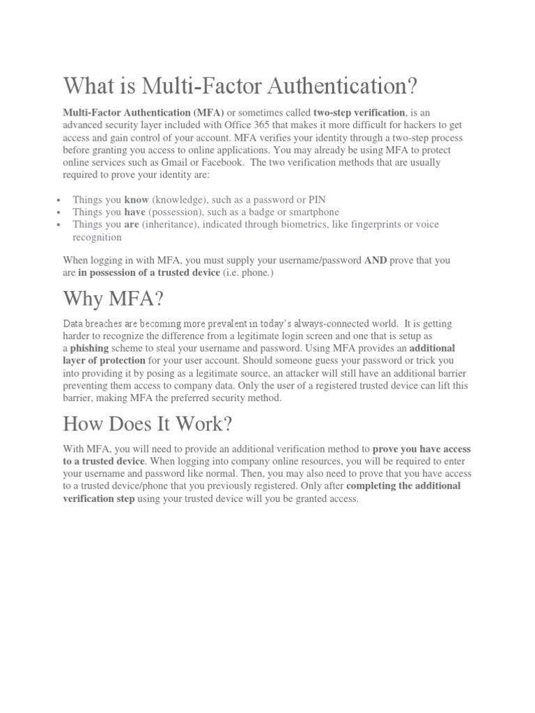 What Is MFA | PDF | Authentication | Mobile App