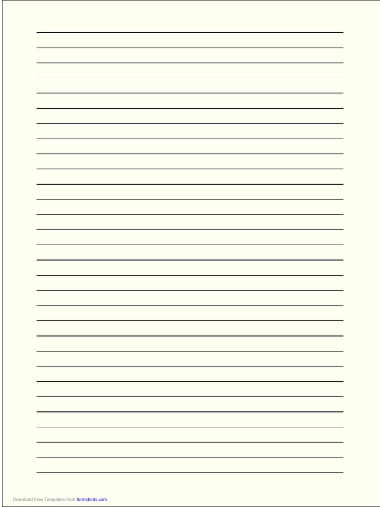 A4 Size Lined Paper With Wide Black Lines | PDF