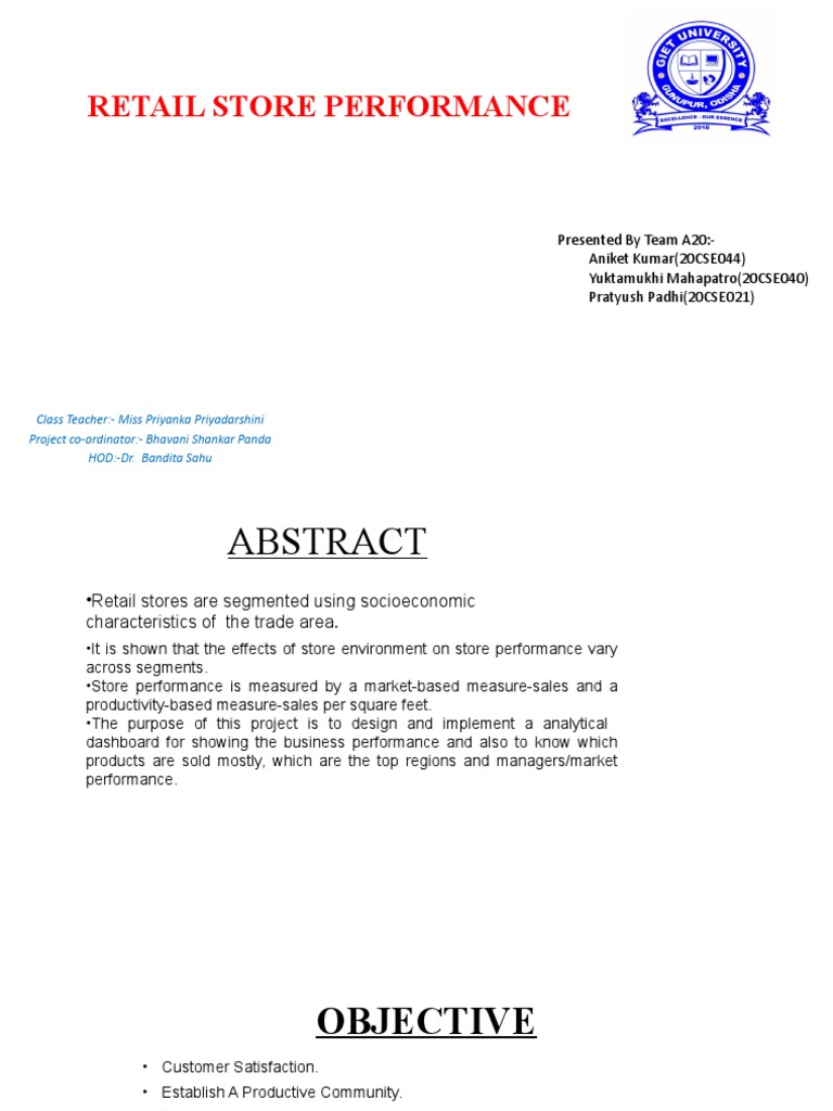 Retail Store Performance Dashboard Insights | PDF | Art