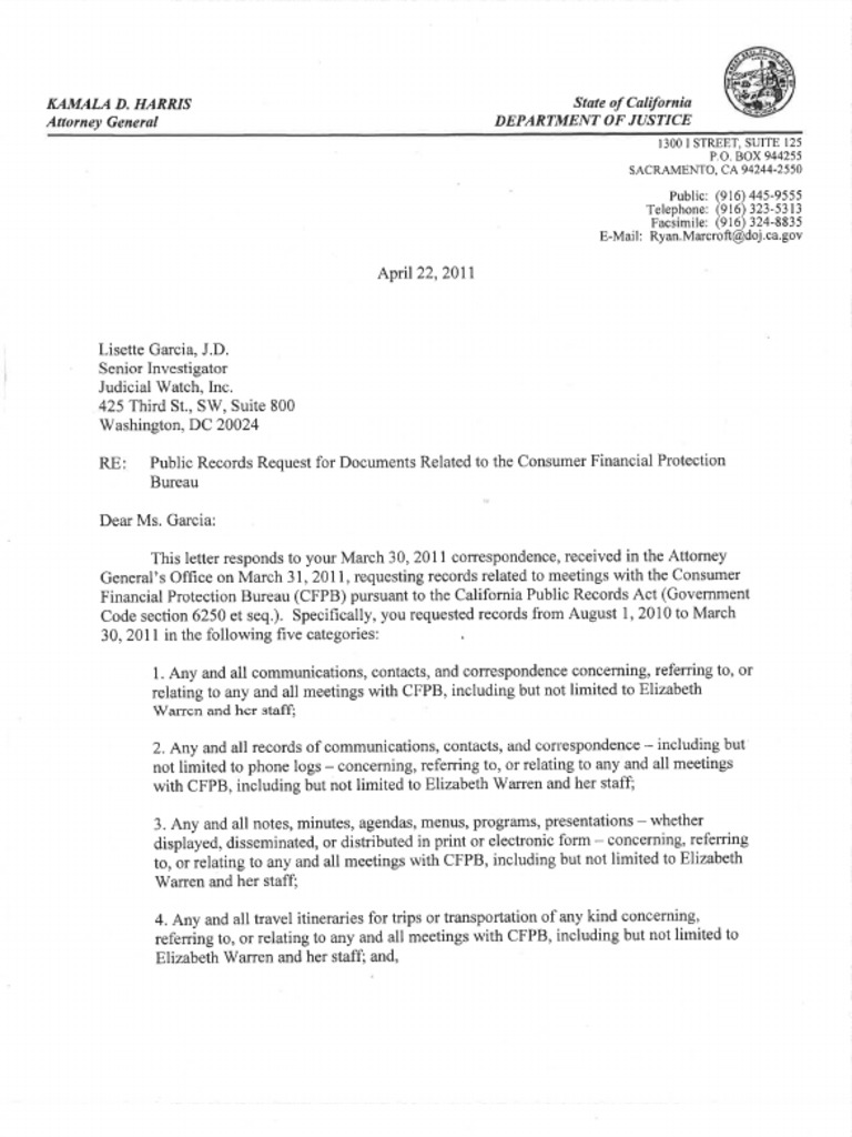 California Partial Denial Letter