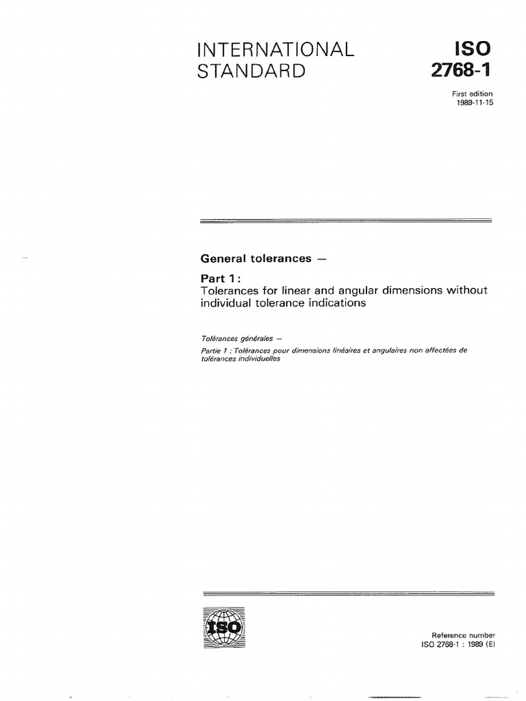 Iso 2768-1 (1989) | PDF