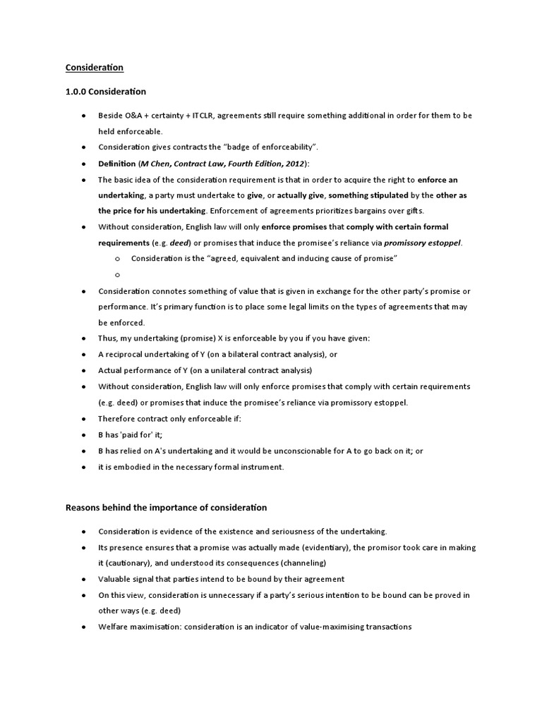 Consideration | PDF | Consideration | Estoppel