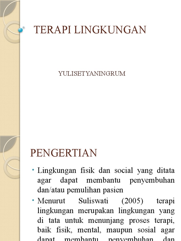 Terapi Lingkungan | PDF | Pengembangan Diri