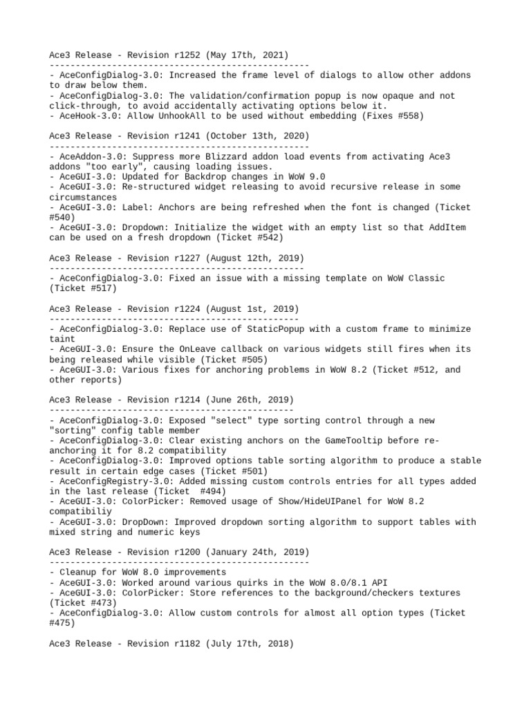 Ace Changelog | PDF | Icon (Computing) | Button (Computing)