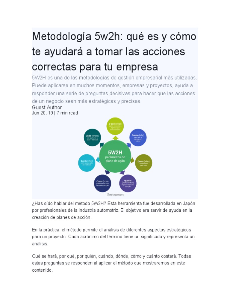 Metodología 5W2H para Empresas | PDF | Marketing | Software