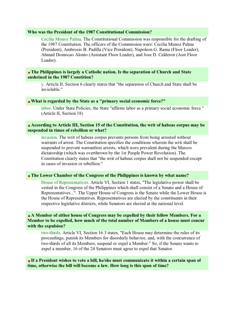 Who Was The President of The 1987 Constitutional Commission | PDF
