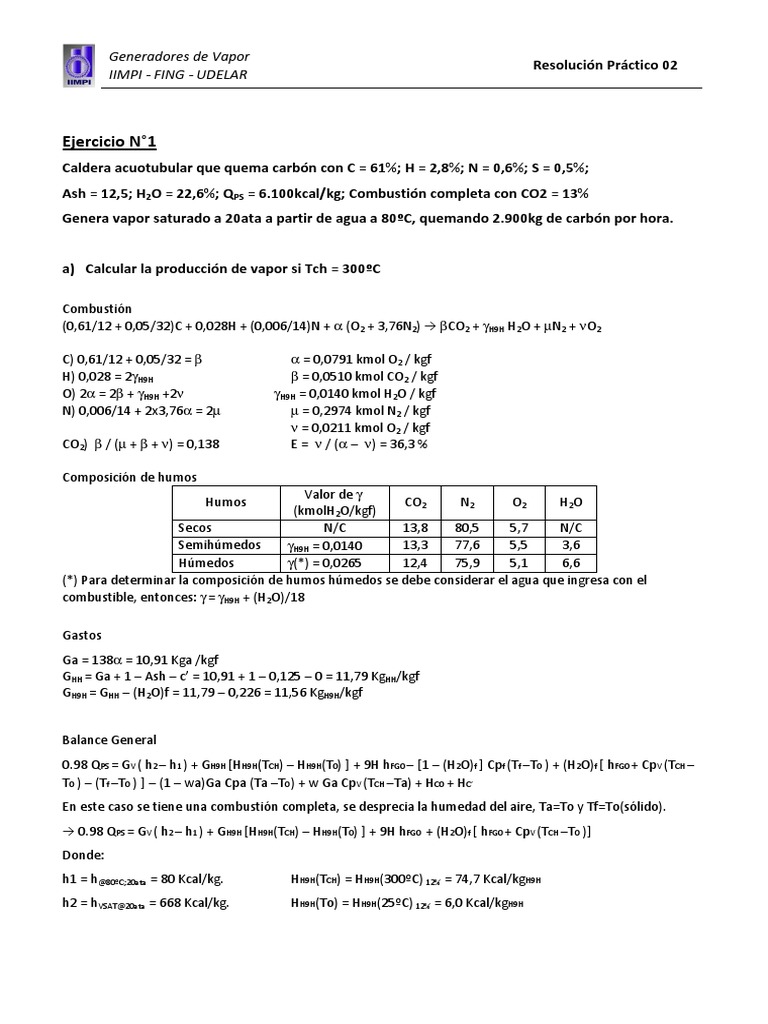 Resolucion Pr02 | PDF | Combustión | Ciencias fisicas