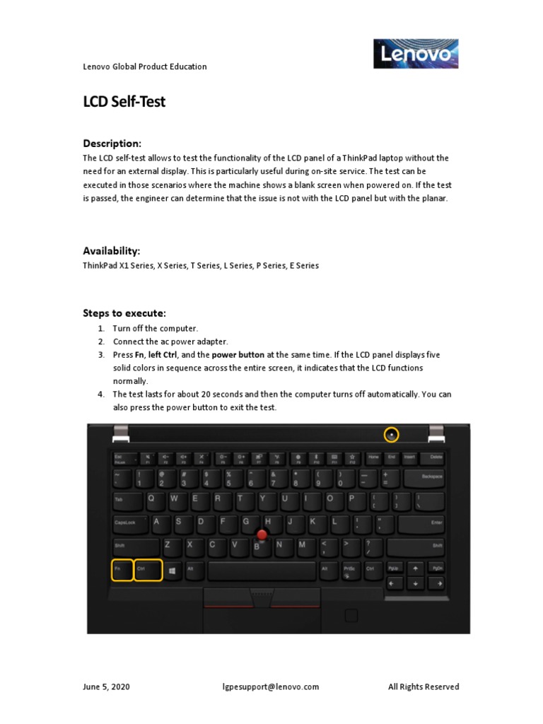 Lenovo LCD Self-Test and Troubleshooting Guide | PDF | Liquid Crystal ...