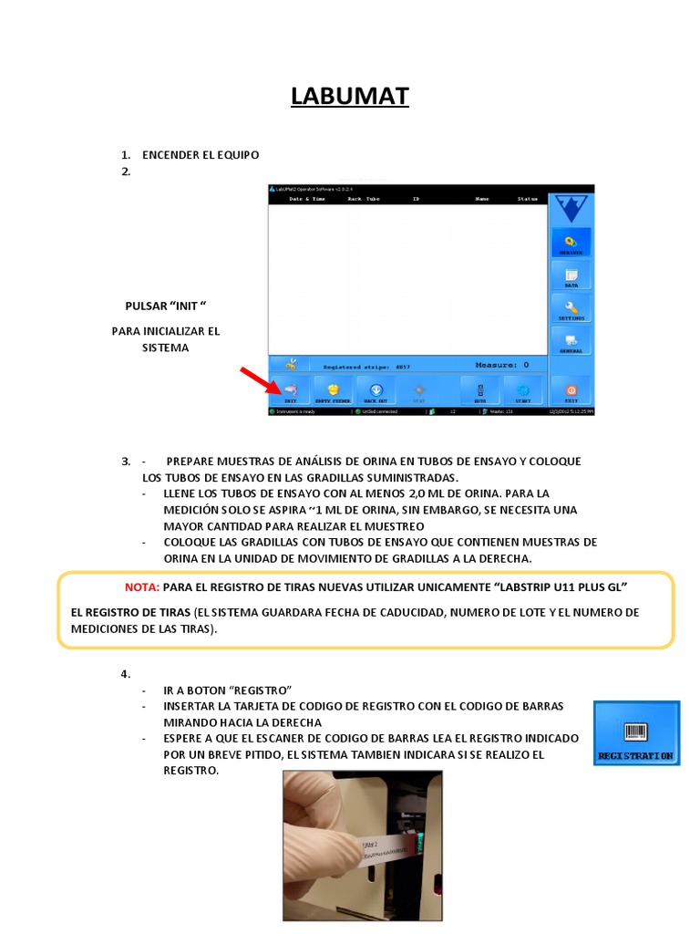Guía de operación y mantenimiento del analizador de orina LABUMAT | PDF