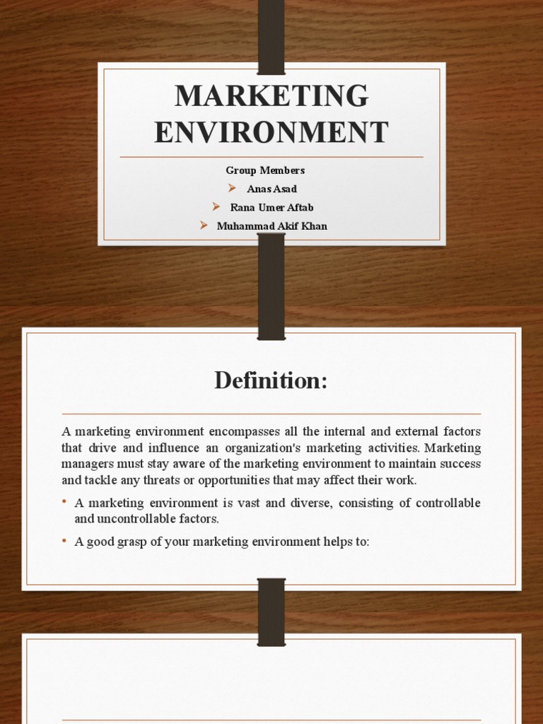 Marketing Environment: Group Members Anas Asad Rana Umer Aftab Muhammad ...