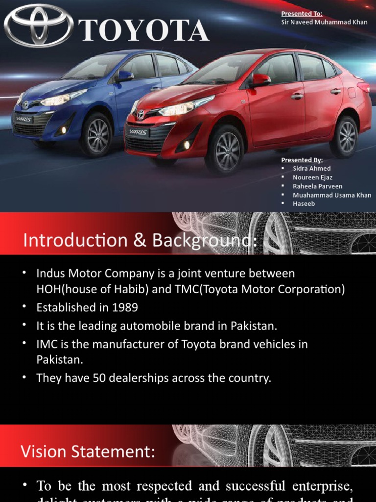 Indus Motor Company Overview 2020 | PDF | Hybrid Electric Vehicle | Toyota
