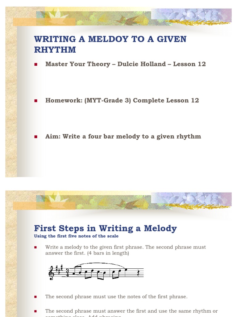 Lesson 12 Melody Writing | PDF