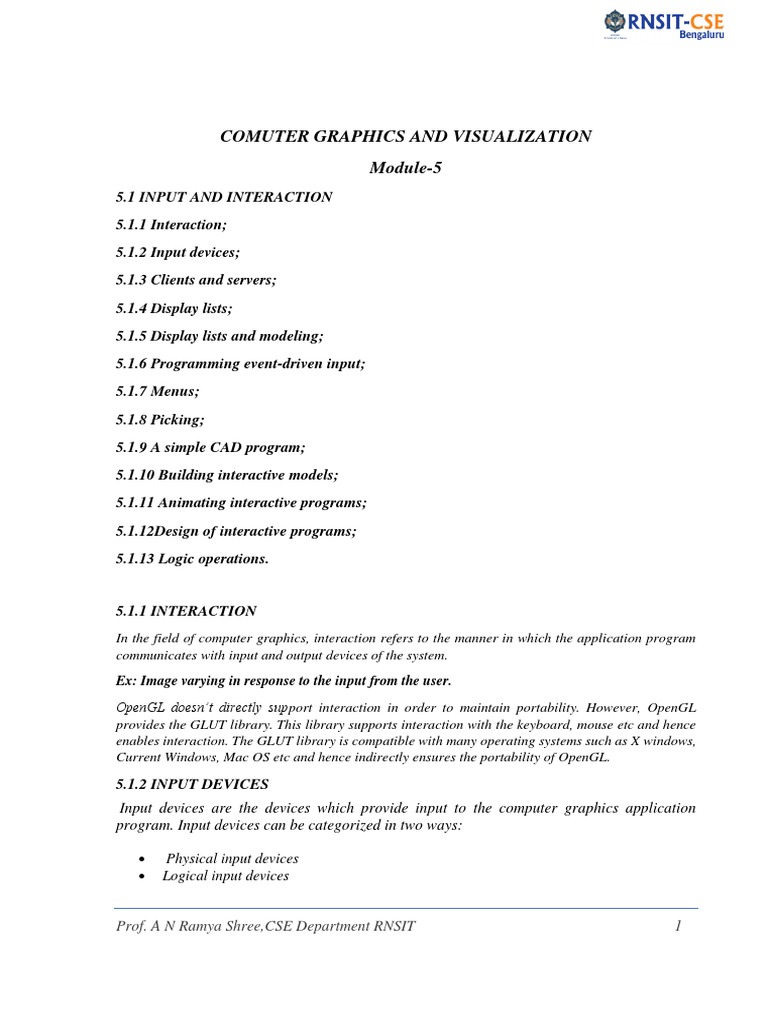 Computer Graphics Input Devices Overview | PDF | Computer Program ...