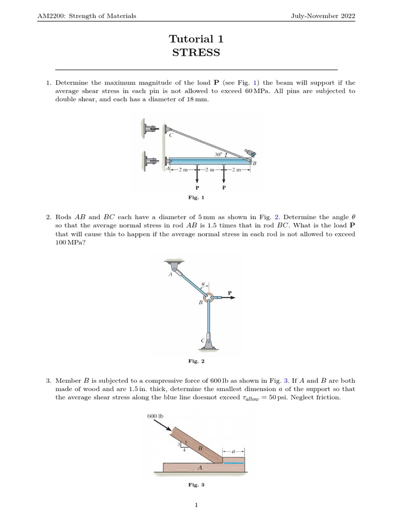 Questions On Strength of Materials | PDF | Stress (Mechanics ...