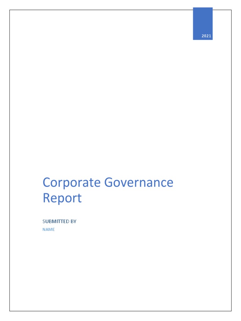 Corporate Governance Report 2021 | PDF | Corporate Governance | Board ...