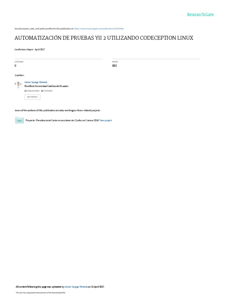 Automatización de Pruebas Yii 2 Utilizando Codeception Linux | PDF | Pruebas de software ...