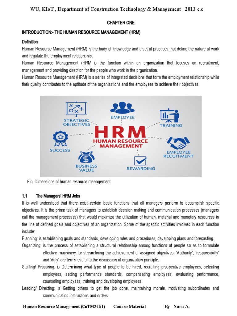 HRM CH 1 | Download Free PDF | Human Resource Management | Human Resources