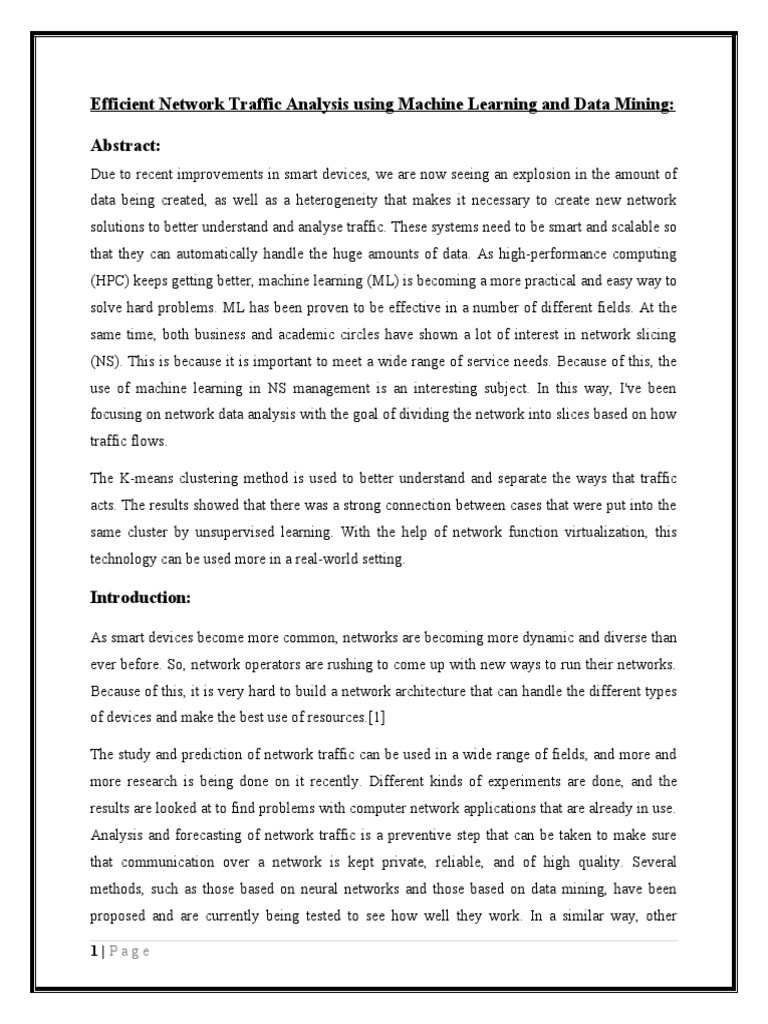 Implementing Machine Learning Algorithms For Real Time Network Traffic