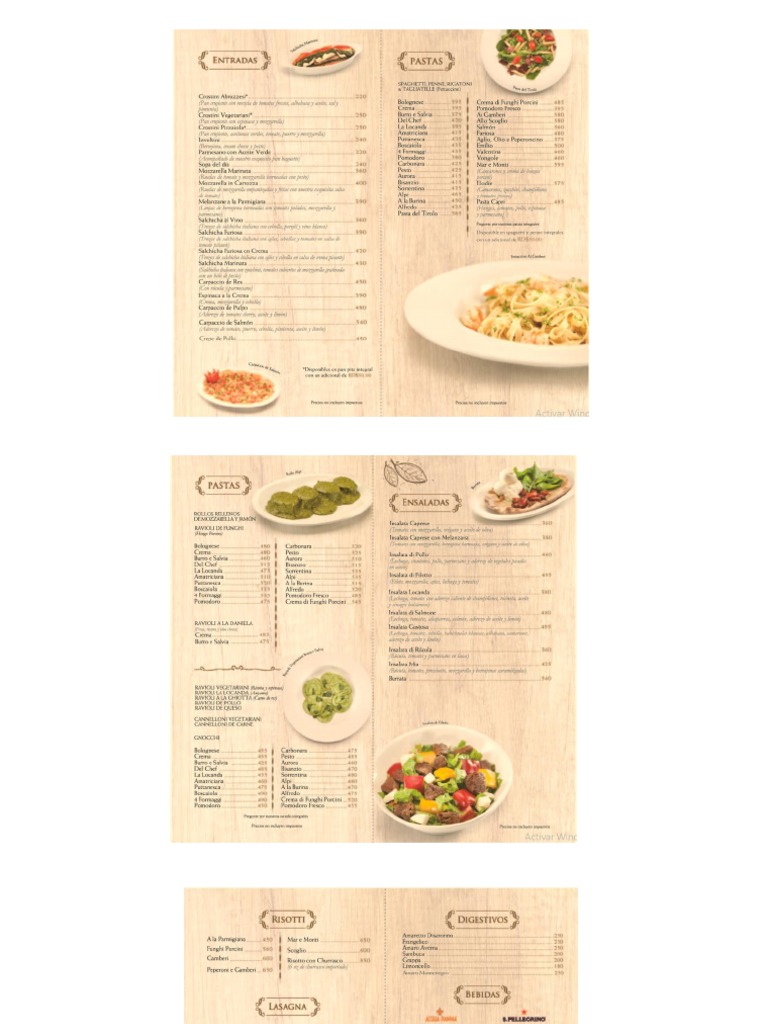 Menú de La Locanda. | PDF