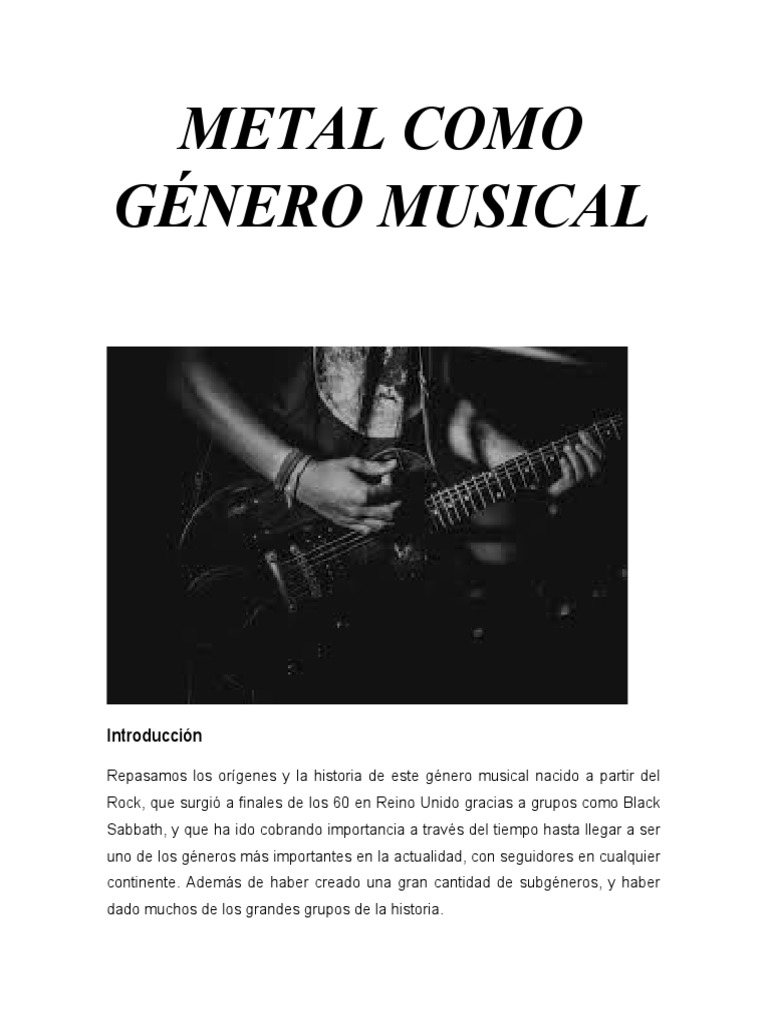 Metal Como Género Musical | PDF | Música heavy metal | Piedra dura