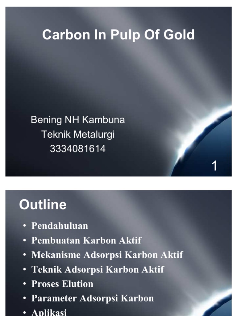 Carbon in Pulp of Gold BENING | PDF