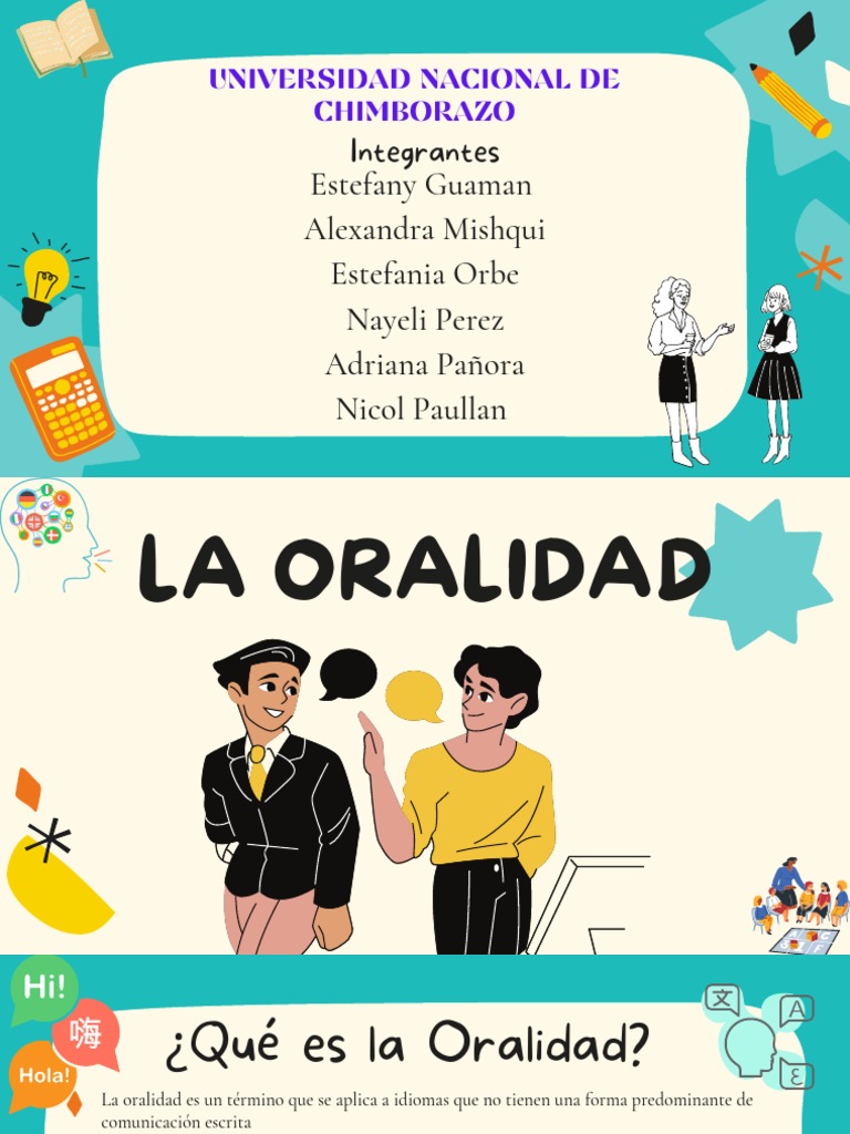 La Oralidad | PDF | Comunicación | Palabra