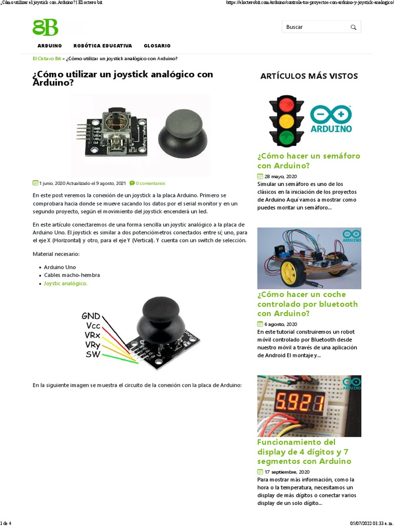 Joystick 4 Leds | PDF | Arduino | Ingenieria Eléctrica