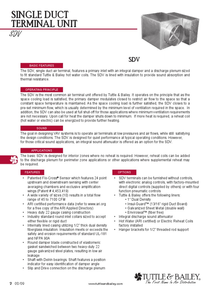 Single Duct Terminal Unit: Basic Features | PDF | Duct (Flow) | Water ...