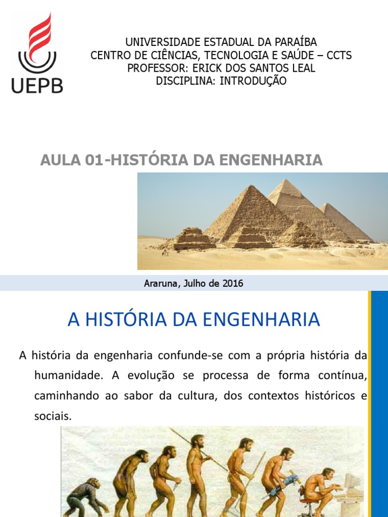 Ie Aula 02 História Da Engenharia Pdf Engenharia Engenharia Civil