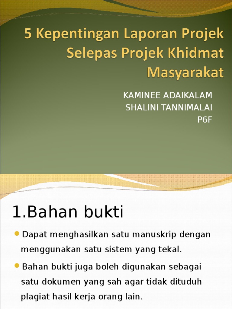 5 Kepentingan Laporan Projek Selepas Projek Khidmat Masyarakat | PDF