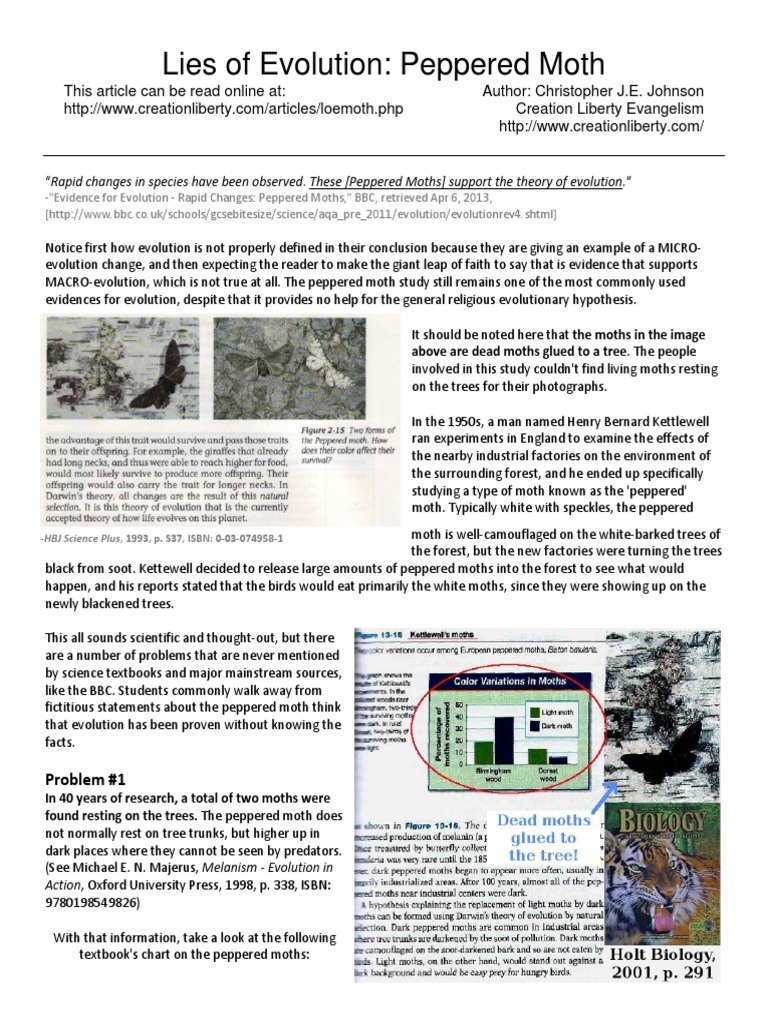 Lies of Evolution: Peppered Moth | PDF | Science | Evolutionary Biology