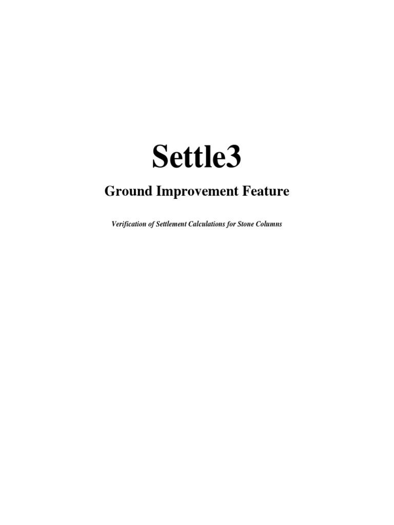 Settle3: Ground Improvement Feature | PDF | Young's Modulus | Stress ...