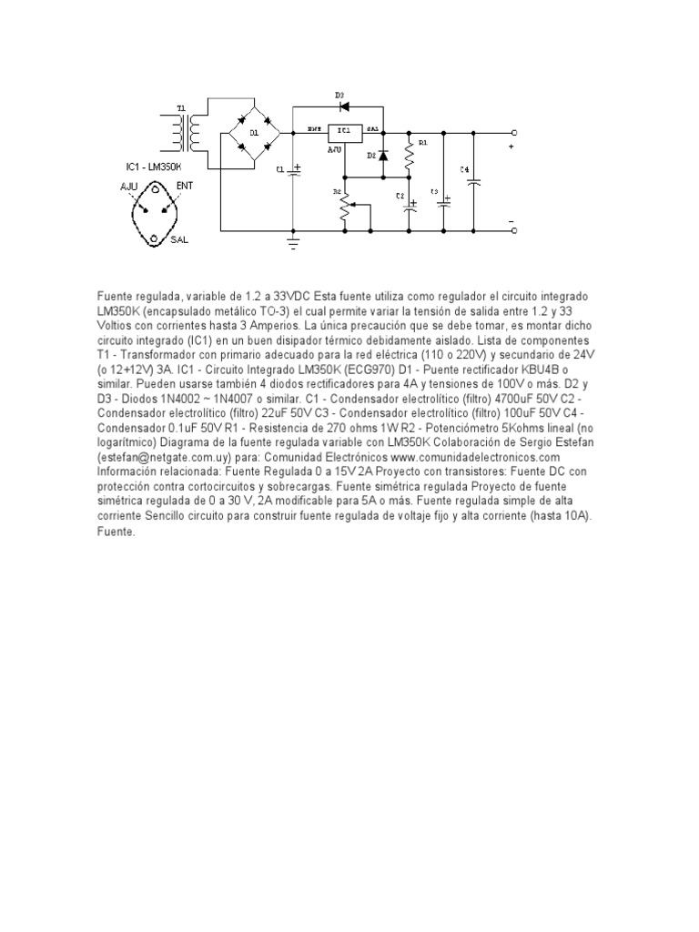 Fuente Regulada Variable | PDF