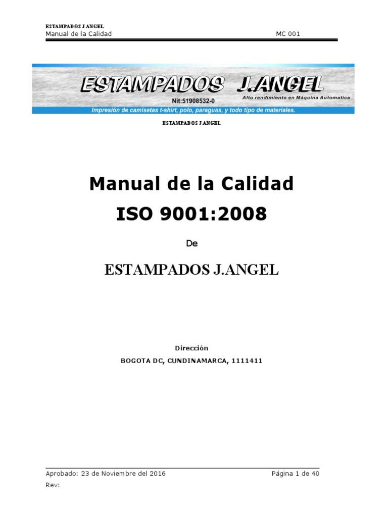 Manual de Calidad 1 | PDF | Calidad (comercial) | Gestión de la calidad