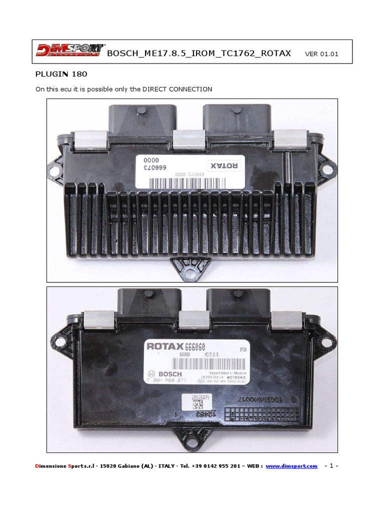 BOSCH - ME17.8.5 - IROM - TC1762 - ROTAX: Plugin 180 | PDF