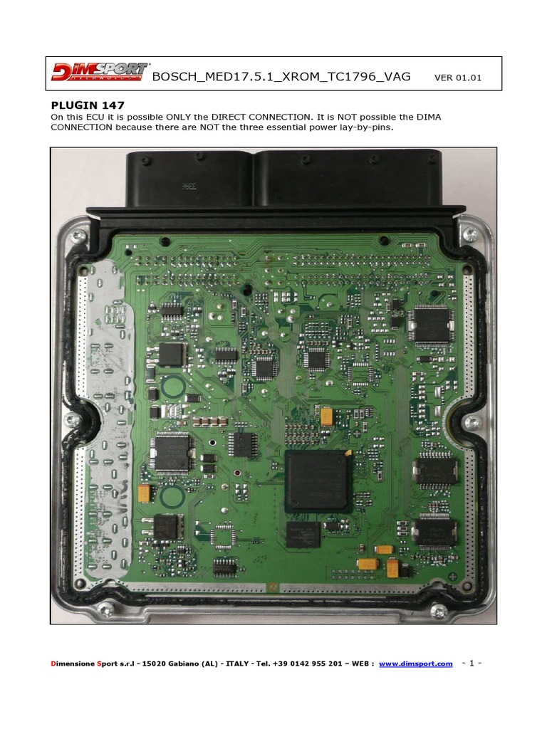 BOSCH - MED17.5.1 - XROM - TC1796 - VAG: Plugin 147 | PDF