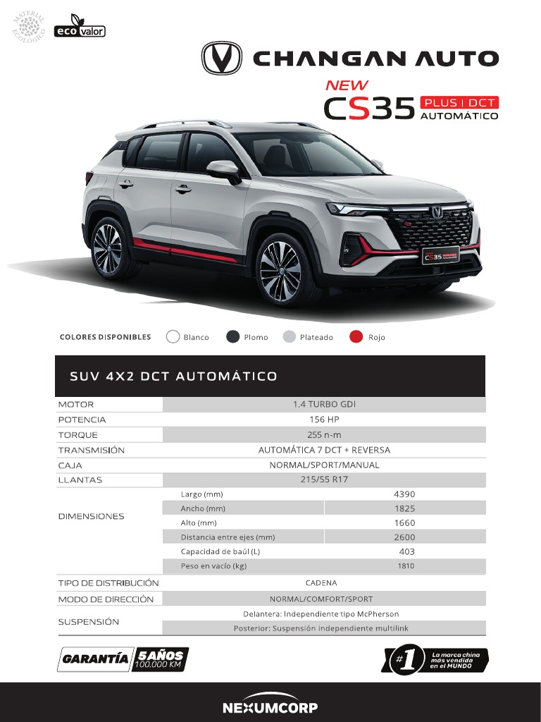 CS35 Plus DCT Ficha Tecnica | PDF