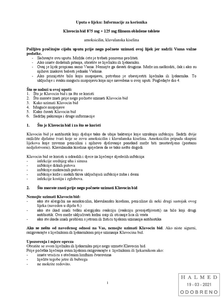Klavocin Bid PIL | PDF