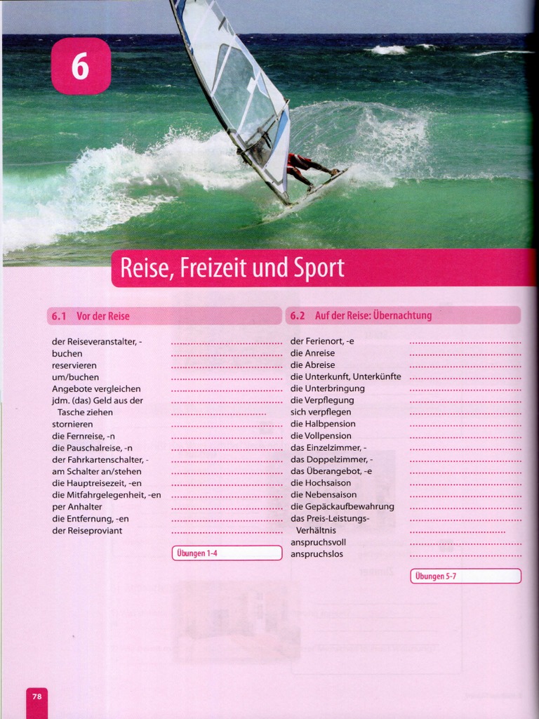 Treffend B2 Thema 6 Reise, Freizeit Und Sport | PDF