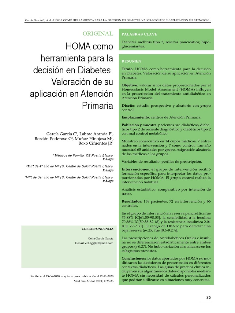 Homa | PDF | Diabetes | Ciencias de la Salud