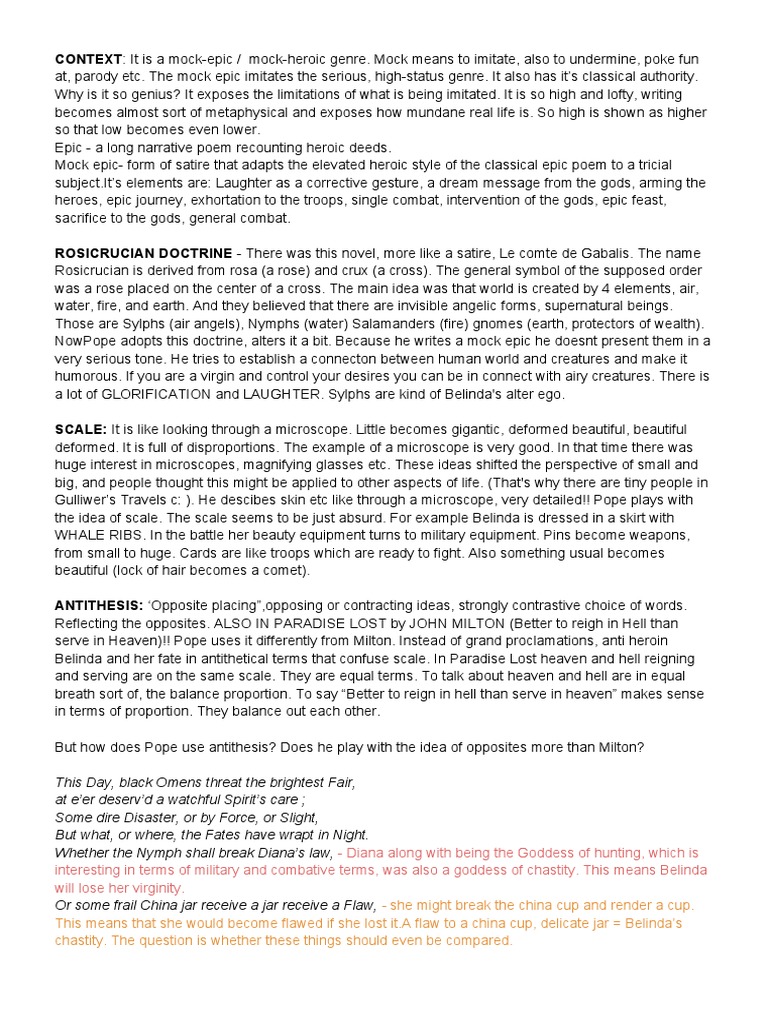 The Rape of the Lock | PDF