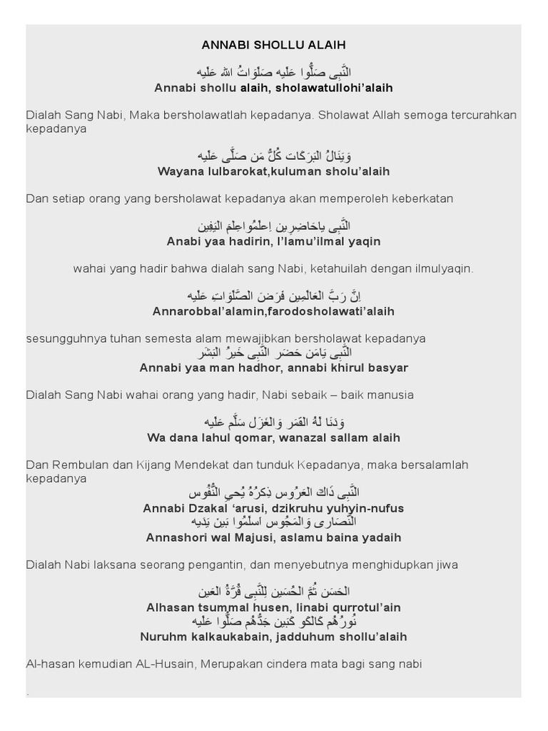 ANNABI SHOLLU ALAIH | PDF