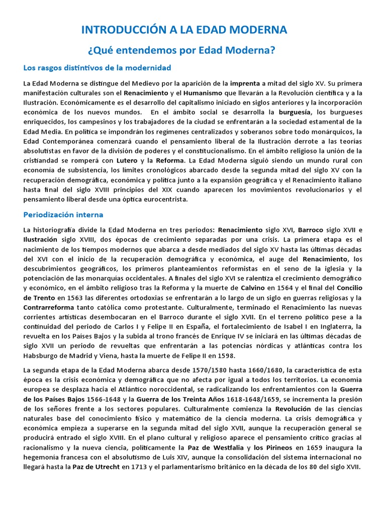 Introducción A La Edad Moderna | PDF | Moneda | Nobleza