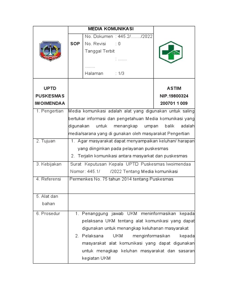 Sop Media Komunikasi | PDF